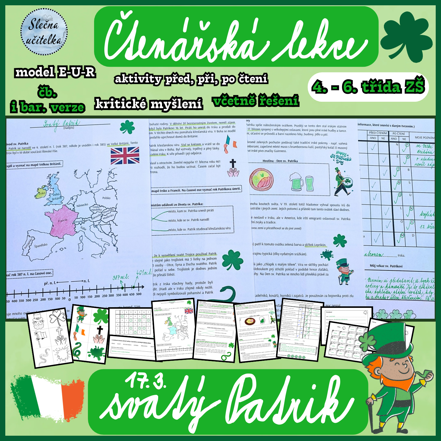 SVATÝ PATRIK - čtenářská lekce (17. 3.) - Český jazyk | UčiteléUčitelům.cz